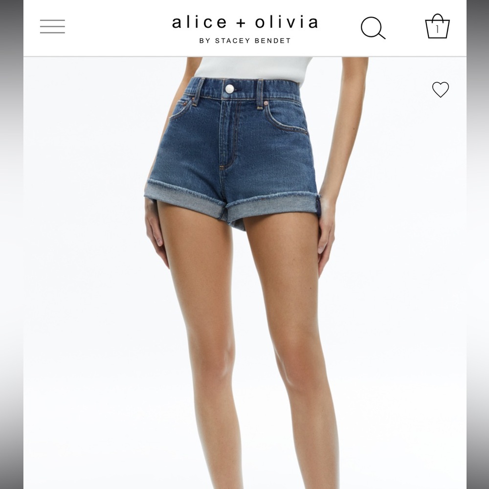 Alice + Olivia ; Trish Low Rise Cuffed Denim Short ; … - Gem